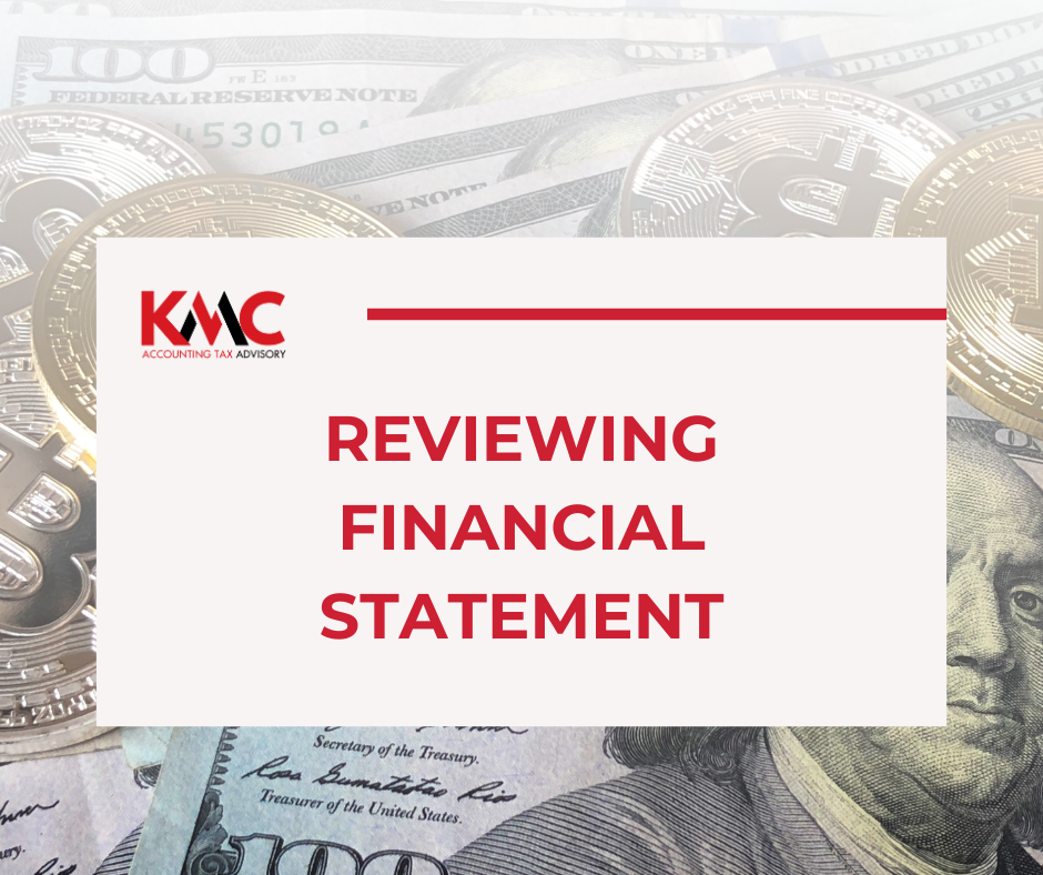 Reviewing financial statement - KMC CONSULTING CO LTD